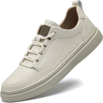 Generic Chaussures décontractées en cuir Oxford pour homme avec semelle souple antidérapante et lacets, beige, 45 1/3 EU