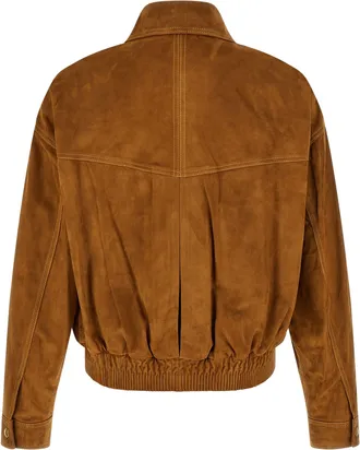 Versace Mens Brown Lamb Leather Jacket Clothing