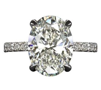 Verde 5ct IGI Certified Oval Cut Lab-grown Diamond VS2 Ring