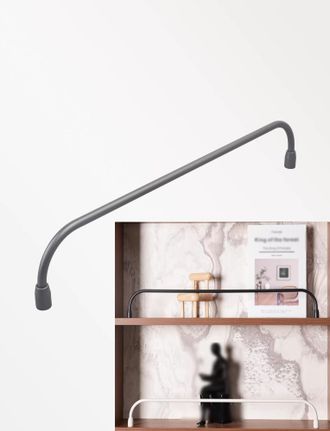 Generic Bogenf&ouml;rmiges Rundrohrgel&auml;nder for Holzschr&auml;nke, B&uuml;cherregal-Leitschiene, dekorative Stange, Sicherheitsleiste(Gray,60cm/23.6in)