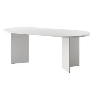 Selsey Table &Agrave; Manger Ovale 90 x 204 cm 6-10 Personnes Table De Cuisine Bureau Blanc Ovo