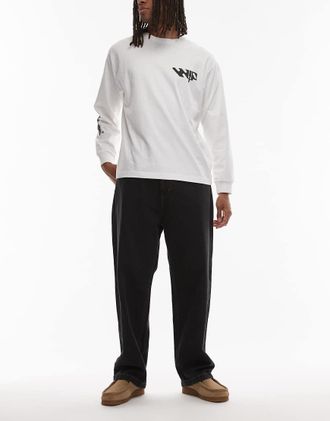 Carhartt Work in Progress Brandon - Jean coupe droite ample - Noir d&eacute;lav&eacute;