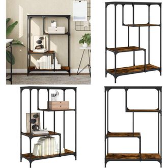 vidaXL Vidaxl - B&uuml;cherregal R&auml;uchereiche 81x36x115 cm Holzwerkstoff und Stahl - BucheRegal - Industrielles Regal - Regal Holz - Regal Metall - Stauraum