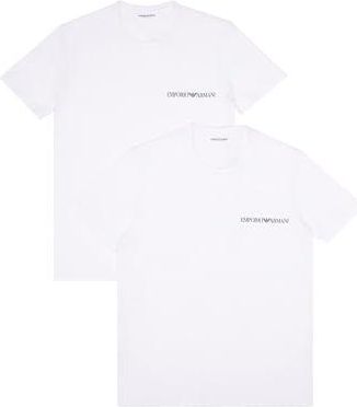 Emporio Armani 2-Pack Crew Neck T-Shirt, Blanc/Blanc, L Homme