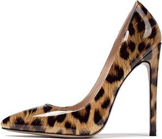 EDEFS Escarpins Femme Stilettos Talons Hauts Sexy Chaussure,Escarpins Bout fermé Femme,Leopard EU40