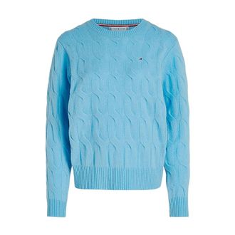 Tommy Hilfiger Pull Classique &agrave; C&acirc;ble - Femme - Pulls - Bleu - Taille: 40 FR