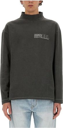 ERL Erl, Homme, Pulls, Noir, Taille: L Make Believe T-shirt &agrave; manches longues en tricot