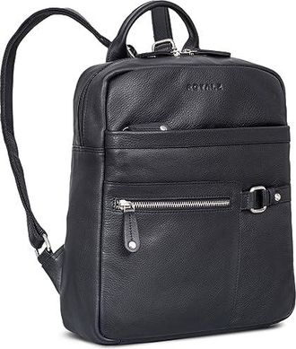 Royalz Arizona Sac à dos en cuir Véritable Sac à dos pour hommes Sac à dos pour femmes Medium 13 Inch Laptop City Backpack, Couleur:Noir