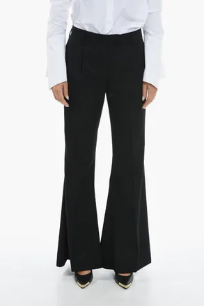 Prada Flared-Hose GABARDINE aus Schurwolle mit 4 Taschen und G&uuml;rtelschlaufen Prada
