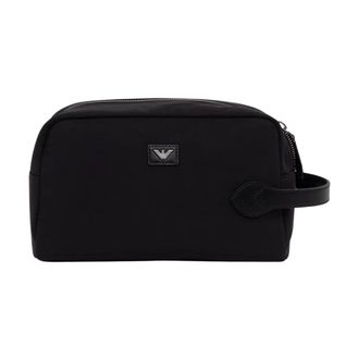 Emporio Armani Waschtasche mit Logo-Plakette - - Bags - Herren - Schwarzk - ONE SIZE