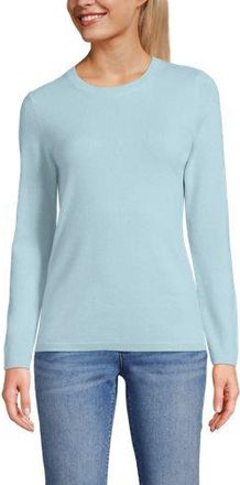 Lands End Kaschmir-Pullover mit rundem Ausschnitt, Damen, Gr&ouml;&szlig;e:44-46 regular, Blau, Kaschmir, by Lands End