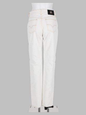Versace Logo-Embellished High-Waist Jeans - White
