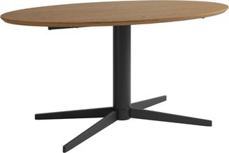 Sch&ouml;ner Wohnen Kollektion Esstisch FEVIK/Tischplatte in Eichefarbig Tobacco, Gestell in schwarz/Schweizer Kante/Stativfu&szlig;/Echtholzfurnier/Esszimmertisch/K&uuml;chentisch / 160 x 90,