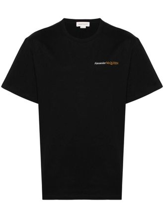 Alexander McQueen t-shirt en coton &agrave; logo brod&eacute; - Noir
