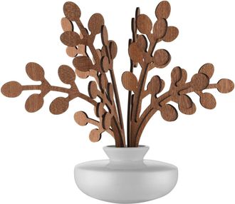 Alessi MW64 1S W Brrr Duft- Blattdiffusor,Porzellan,Mahagoni Weiß one size