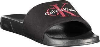 Calvin Klein Logo-Embroidered Slipper - Black