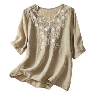 Generic T-shirt Polyester Femme Col V T-shirt avec Design Litt&eacute;raire Tissu en Coton Fin Pour Style Frais Personnaliser T-shirts pour Femmes T-shirts Dr&ocirc;les, k