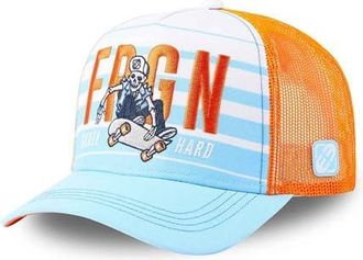 Freegun Casquette Adulte Trucker Homme ou Femme Racing, Manga, Summer (Taille Unique, Summer Skate Hard Cyan Orange)