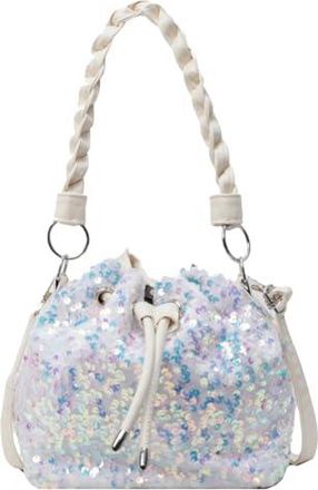 Generic Kexpery Sac &agrave; Main Femme Sequin Grande Capacit&eacute; Sac Seau D&eacute;tachable Tendance Sac Bandouli&egrave;re pour Plage Voyage et Soir&eacute;e