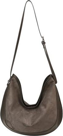 Generic Sac &agrave; bandouli&egrave;re Crescent Bag couleur unie en cuir PU sac &agrave; bandouli&egrave;re d&eacute;contract&eacute; l&eacute;ger pour femme, travail, shopping et utilisation quotidienne, g