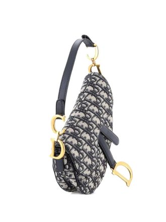 Dior Saddle Handbag Oblique Canvas Mini shoulder bag - Bleu