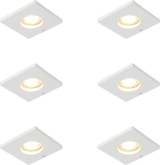 QAZQA Set mit 6 modernen Badezimmer-Einbaustrahlern weiß - Doku