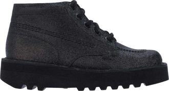 Kickers Hi Stack Glitzer Stiefel f&uuml;r Damen, Leder (Schwarz)