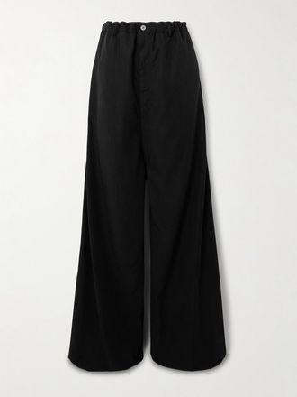 Balenciaga Pantalon Large En Popeline De Lyocell - Noir