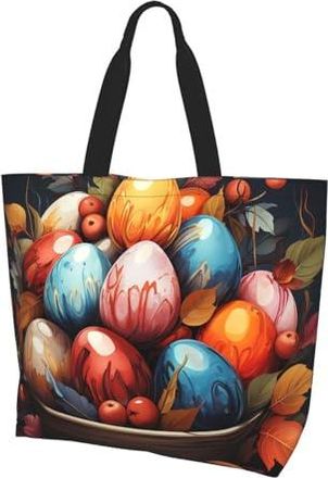 Generic Motif DOEuf De P&acirc;ques Sac Fourre Tout D&eacute;contract&eacute; Sacs De Courses L&eacute;ger Sac Cabas Pour Shopping Gym Universit&eacute;