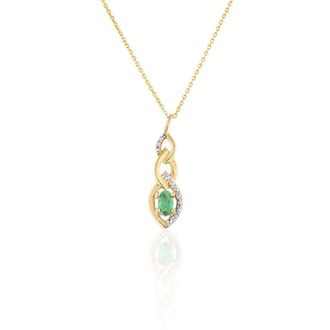 Cleor Collier en or 375/1000 et &eacute;meraude