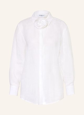 Marella Leinenbluse Mlseditore Mit Abnehmbarer Schluppe weiss