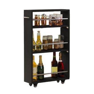 Generic Schmaler Aufbewahrungswagen, 4-stufiger Organizer-Wagen Mit Griff, L&uuml;cken-Aufbewahrungsregal Mit Leisen R&auml;dern, for Schmale Orte Im Badezimmer, W&auml;sche