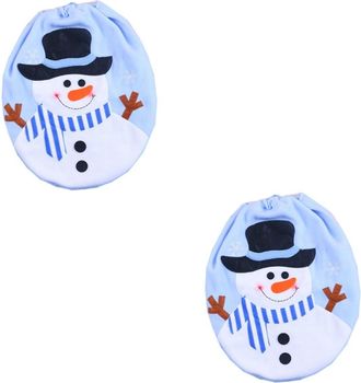 Valiclud 2 Stück Weihnachtlicher Schneemann Toilettensitzbezug Langlebig Festliche Badezimmerdeko für Toilette Wc Toilettendeckel Bezug Weihnachtsornament