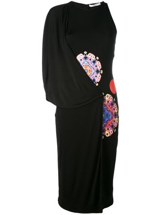 Givenchy robe imprim&eacute;e &agrave; design asym&eacute;trique - Noir