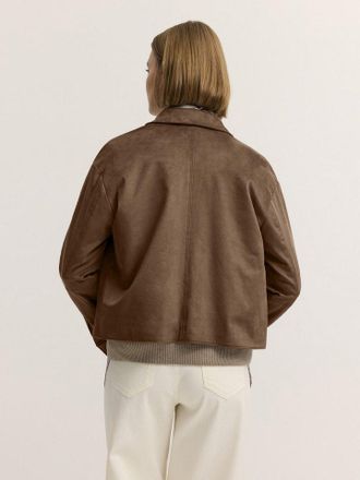 Bugatti Kurzjacke Regular Fit Regular Fit Veloursleder-Optik Hemdjacke