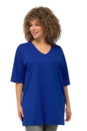 Ulla Popken Damen große Größen Übergrößen Plus Size T-Shirt, V-Ausschnitt, Relaxed, Halbarm