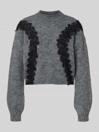 Noisy May Cropped Strickpullover mit Spitzenbesatz Modell SUTTON