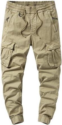 Generic Pantalon cargo pour homme - Grande taille - Couleur unie - Poches lat&eacute;rales - Pantalon long - Pantalon de jogging athl&eacute;tique, kaki, 4XL
