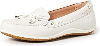 Geox Femme D Vega Moc B Mocassins, Off White, 36.5 EU
