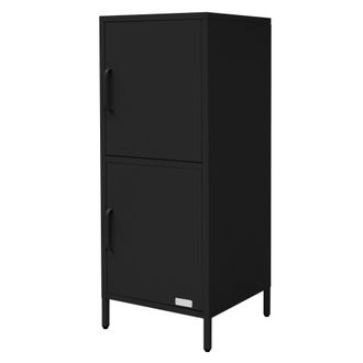 ML Design ML-Design Aktenschrank 40x101,5x40 cm, Schwarz, aus Stahl, B&uuml;roschrank mit 2 T&uuml;ren und verstellbaren Regalb&ouml;den, Mehrzweckschrank Metallschrank Stahls