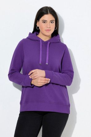 Ulla Popken Sweatshirt Super softer Hoodie Rippb&uuml;ndchen Kapuze Langarm
