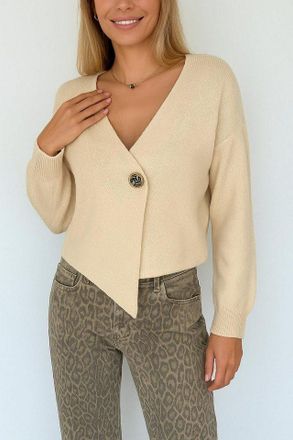 Worldclassca Cardigan WORLDCLASSCA Cardigan Strickjacke V-Ausschnitt Pulllover mit Knopf Neue Kollektion - Stilvolle und gem&uuml;tliche Strickmode f&uuml;r Damen