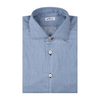 Kiton Homme, Chemises, Bleu, Taille: M Chemise en coton denim bleu clair