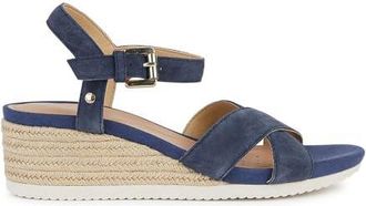 Geox Fille Ischia Corda Racine Accueil Femme Sandales-et-nu-pieds, Bleu Marine, 41 EU