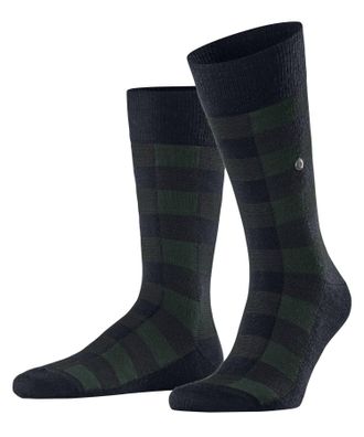 Burlington Herren Socken Buffalo Check M So Wolle gemustert 1 Paar, Blau Marine 6120, 40-46