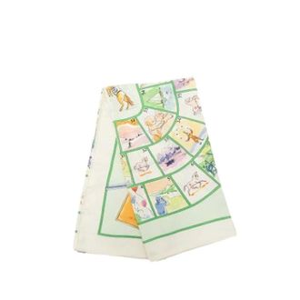 Herm&egrave;s Pre-owned Le Jeu des Petits Bonh Scarf - Femme - Pre-owned - Vert - Taille: ONE Size