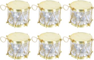 SOLUSTRE 6stücke Kunststoff Trommel Weihnachten Anhänger Für Baum Dekoration Weihnachtstrommel-dekore Lichtecht Und Umweltfreundlich