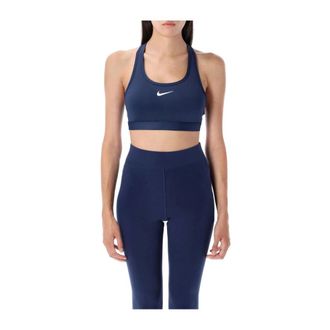 Nike Dri-FIT Swoosh Sport-BH mit mittlerem Halt - - Sport - Damen - Blau - L