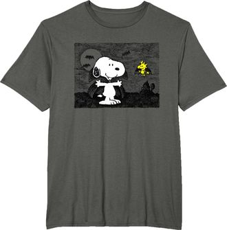 Peanuts Snoopy and Woodstock Halloween Mitternachtsflug T-Shirt
