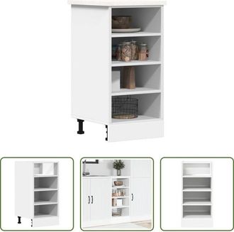 vidaXL vidaXL Rangement cuisine - Meuble bas Riga Blanc 40 x 44,5 x 81,5 cm Bois ding&eacute;nierie